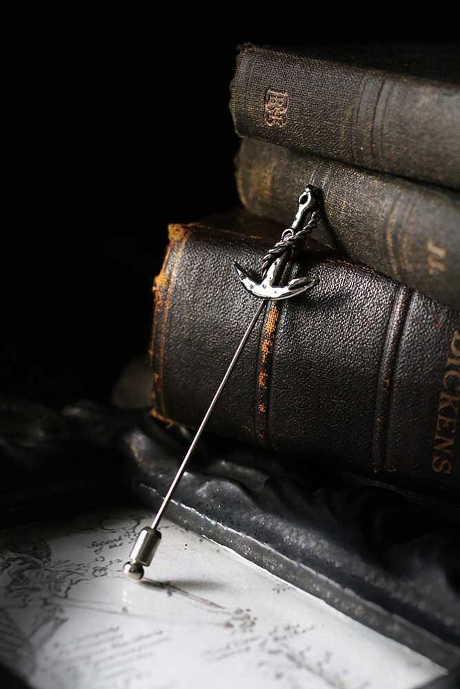 Anchor Lapel pin. Only at DEFY/ Gold and Silver color /Unique | Etsy