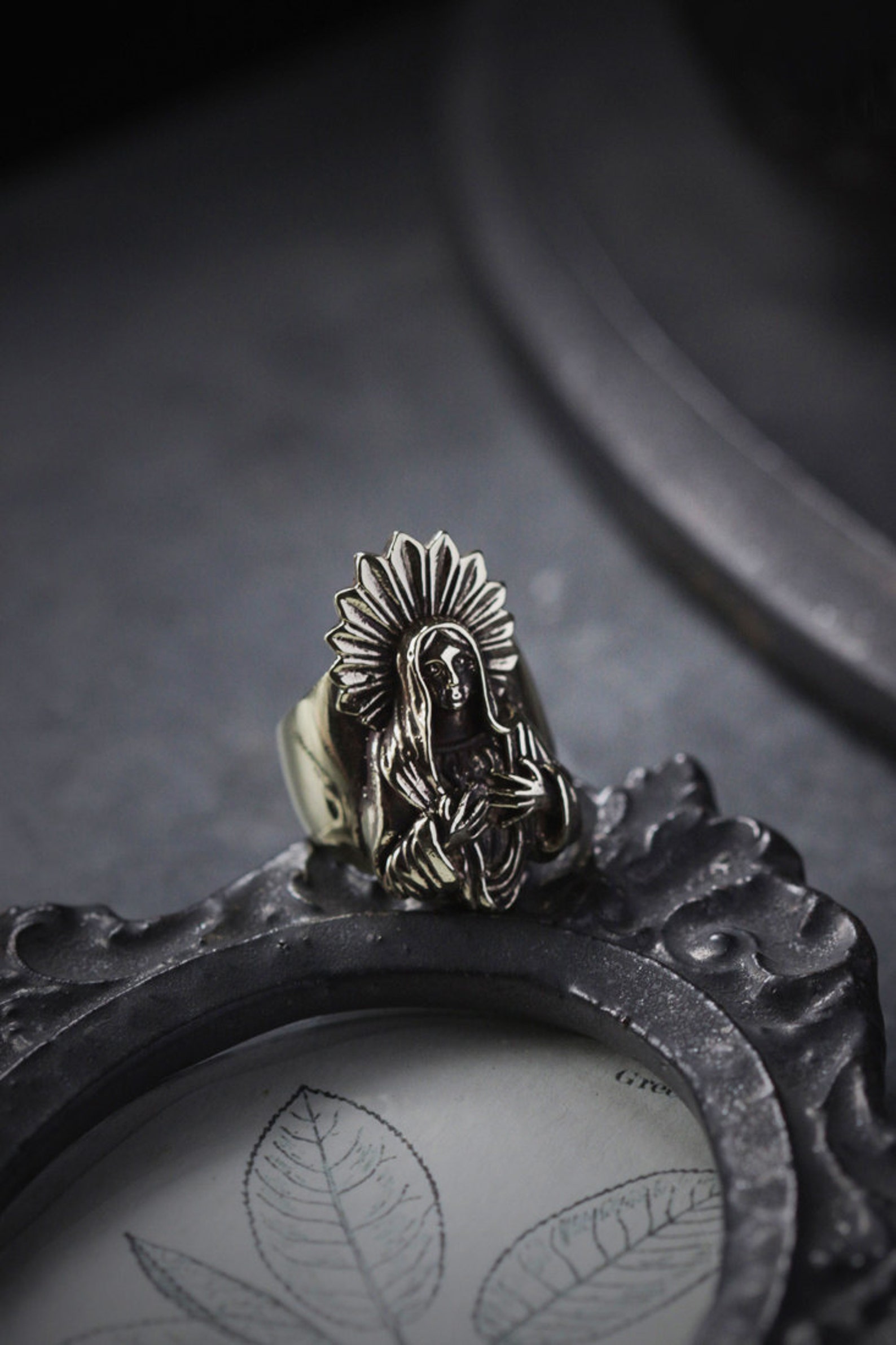 St.mary Ring,mother of God Ring,golden Mary Ring,lady Ring, - Etsy