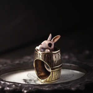Bunny Skeleton in Bucket Ring - Unique Original Design Jewelry by DEFY ...