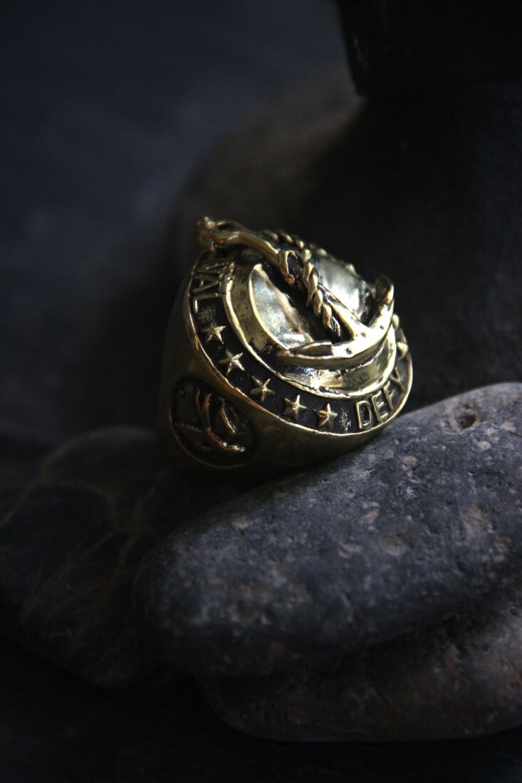 Anchor Ring With Original Style. / Brass Silver and Gold - Etsy