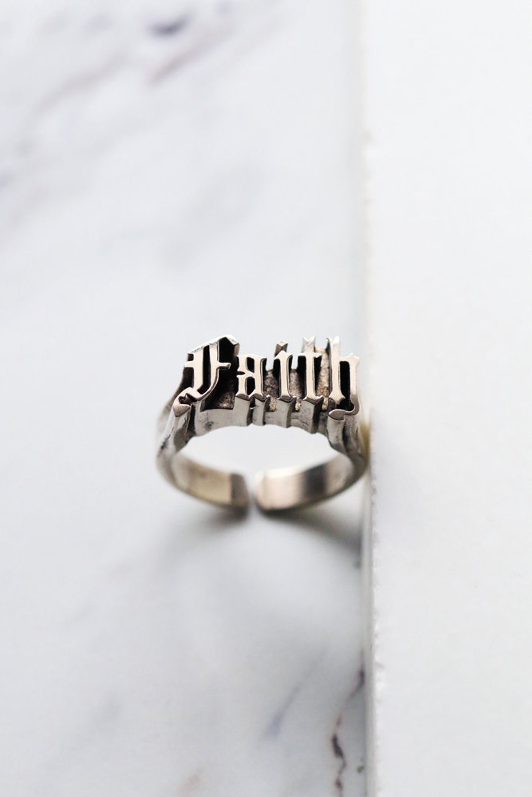 THE Word on Ring "faith" Original Made and Designed by Defy / Unique ...