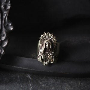 St.mary Ring,mother of God Ring,golden Mary Ring,lady Ring, - Etsy