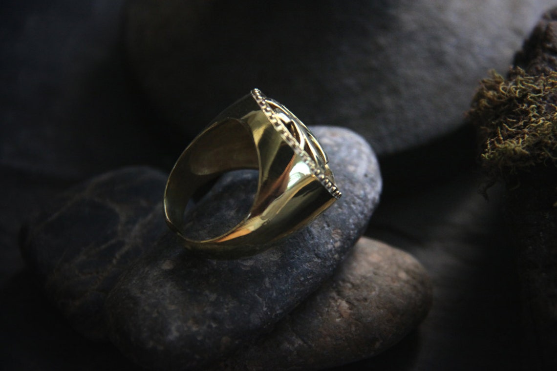 Ohm Ring Version One by Defy/sign Ring/statement Ring/golden Sign Ring ...