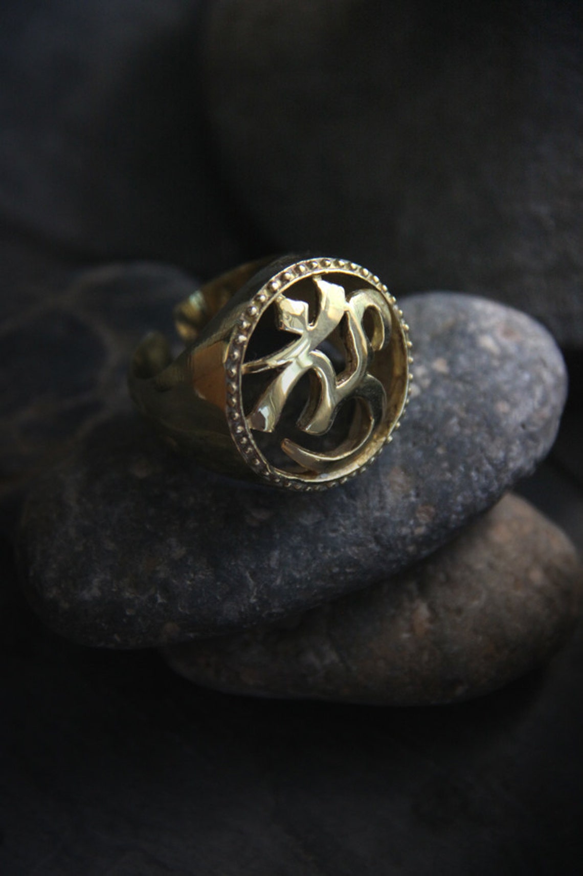 Ohm Ring Version One by Defy/sign Ring/statement Ring/golden Sign Ring ...