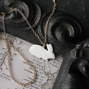 X-ray (small) Rabbit With White Enamel Necklace. / Jewelry Original ...