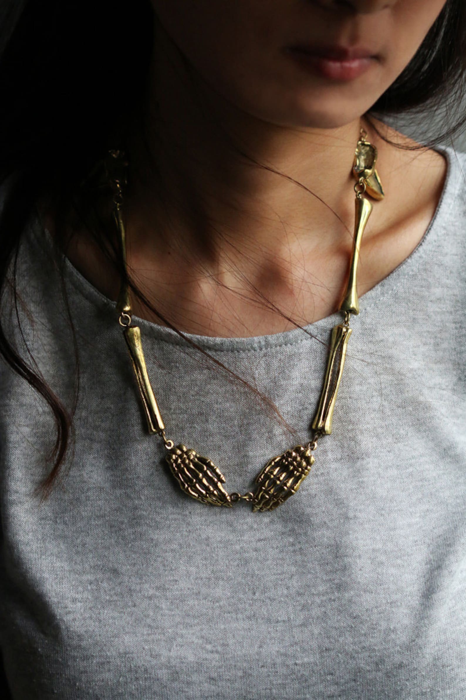 Set of Hands and Arms Skeleton Necklace by Defy Original | Etsy