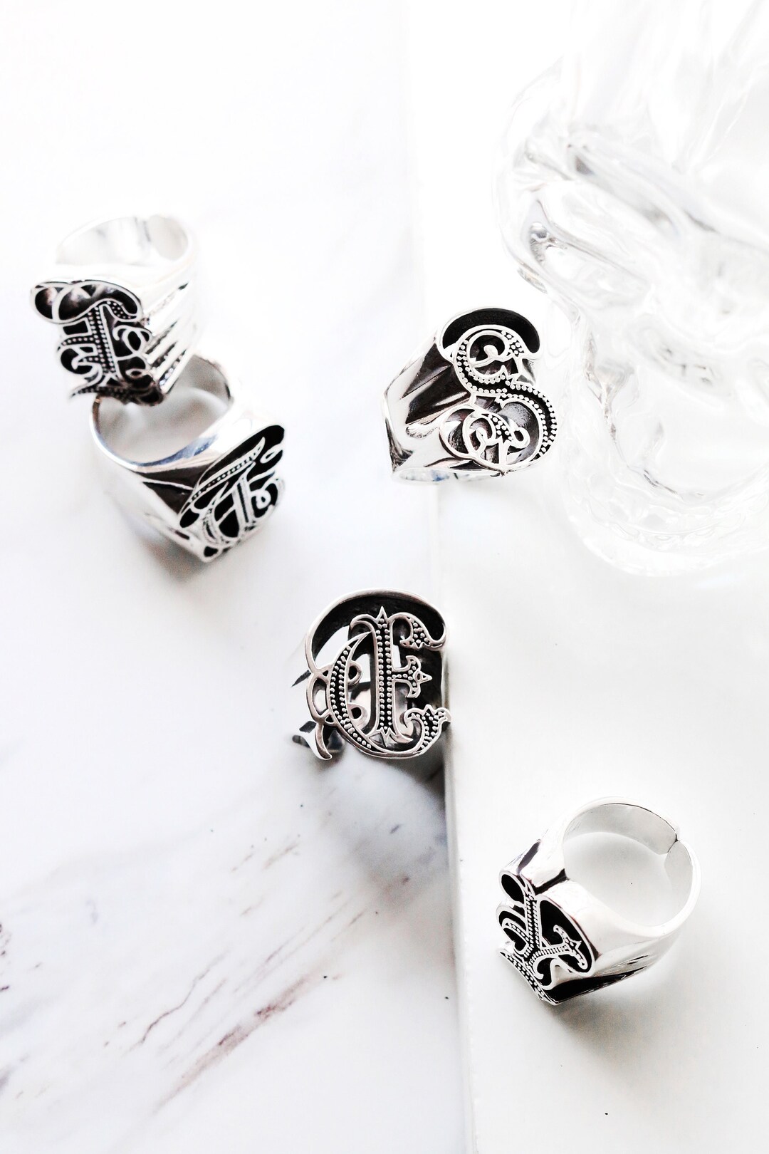 Alphabet Rings Collection. Original Made and Design by DEFY JEWELRY. - Etsy