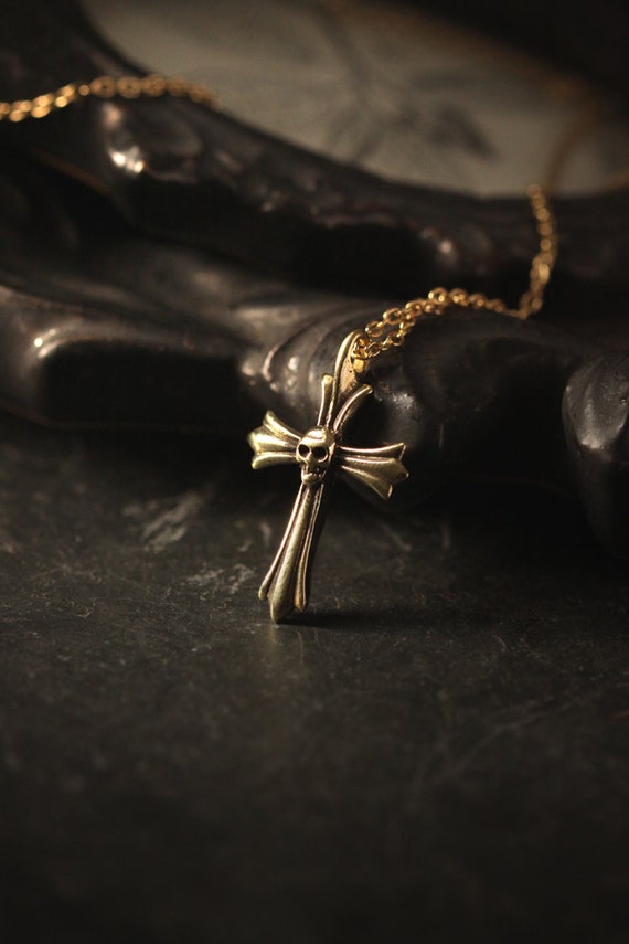 The Skull and Cross Necklace by Defy./ Unique Design / Gothic | Etsy