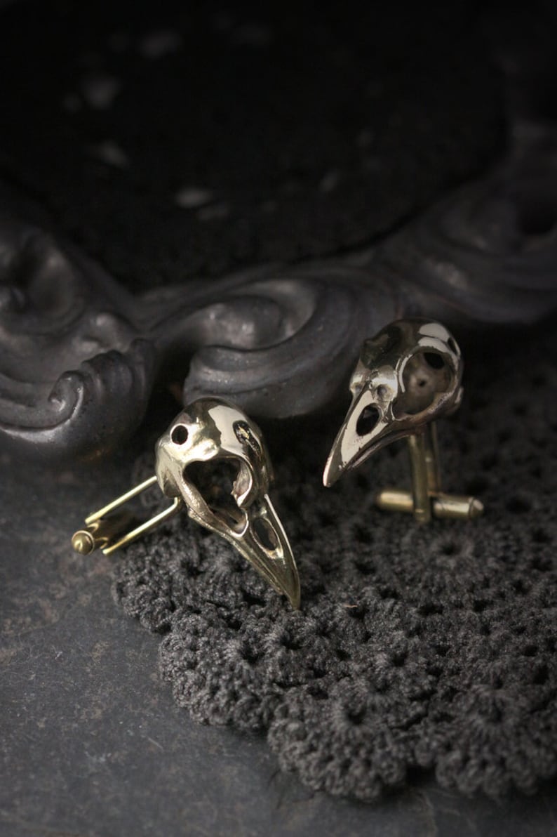 Raven Skull Cufflinks Original Made and Designed by Defy / - Etsy