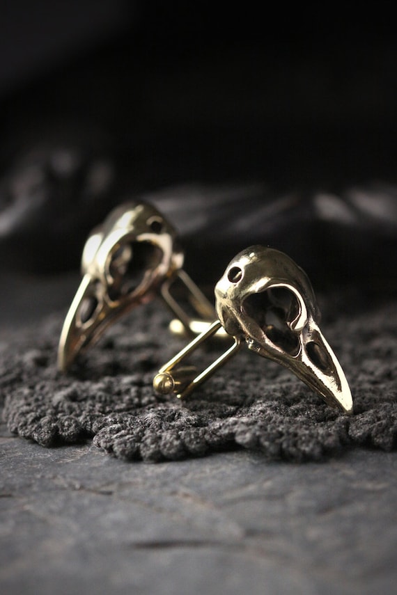 Raven Skull Cufflinks Original Made and Designed by Defy / - Etsy