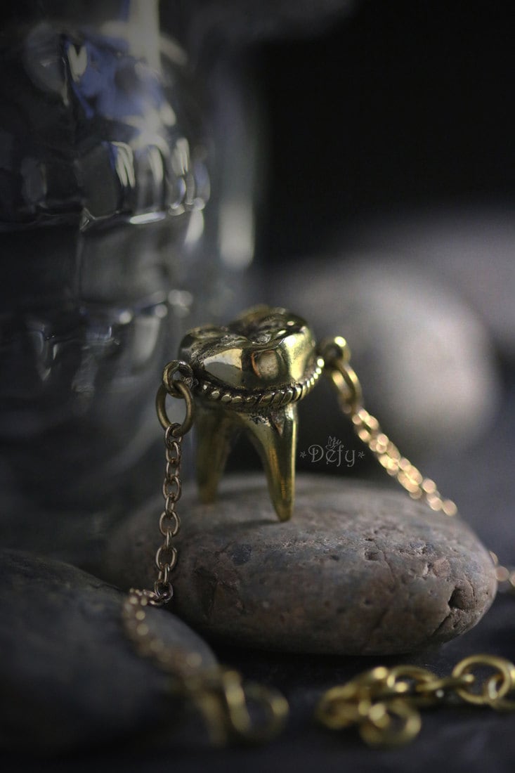 Human Tooth Bracelet With Three Fangs by Defy / Adjustable - Etsy
