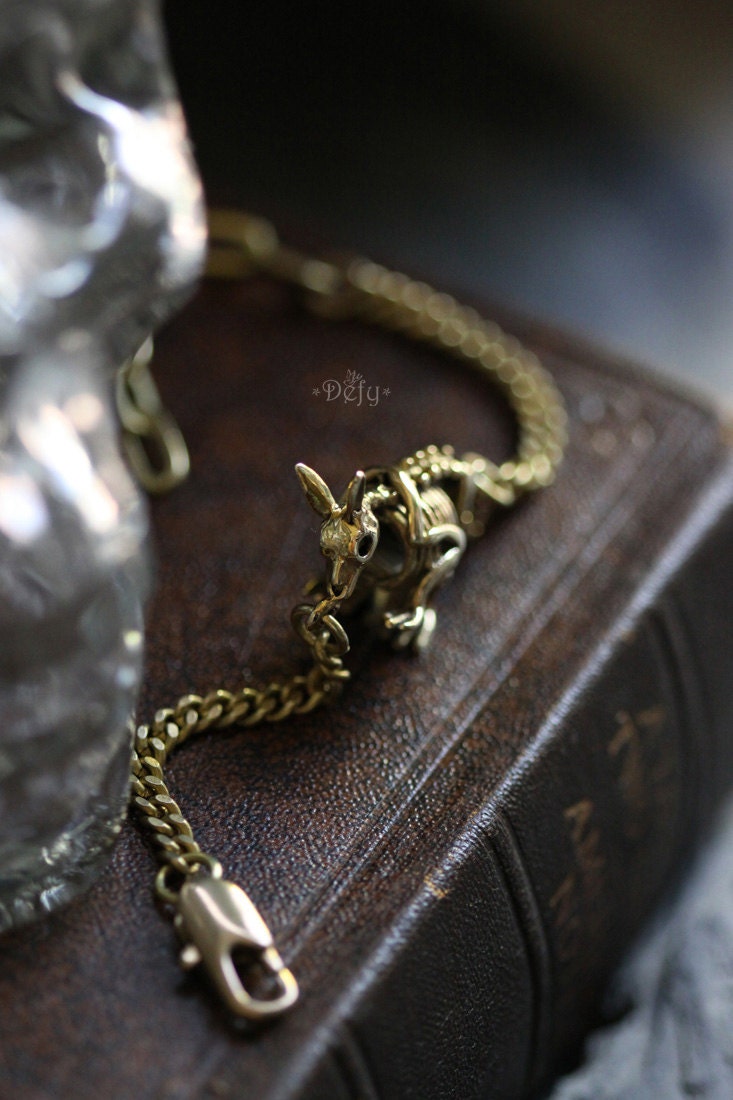 Rabbit Skeleton Bracelet by Defy / Original Handmade Jewelry / - Etsy