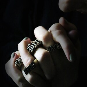 THE Word on Ring "sin" Original Made and Designed by Defy /unique ...