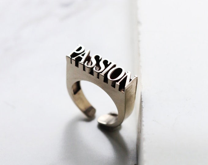 THE Word on Ring passion Original Made and Designed by Defy / Unique ...
