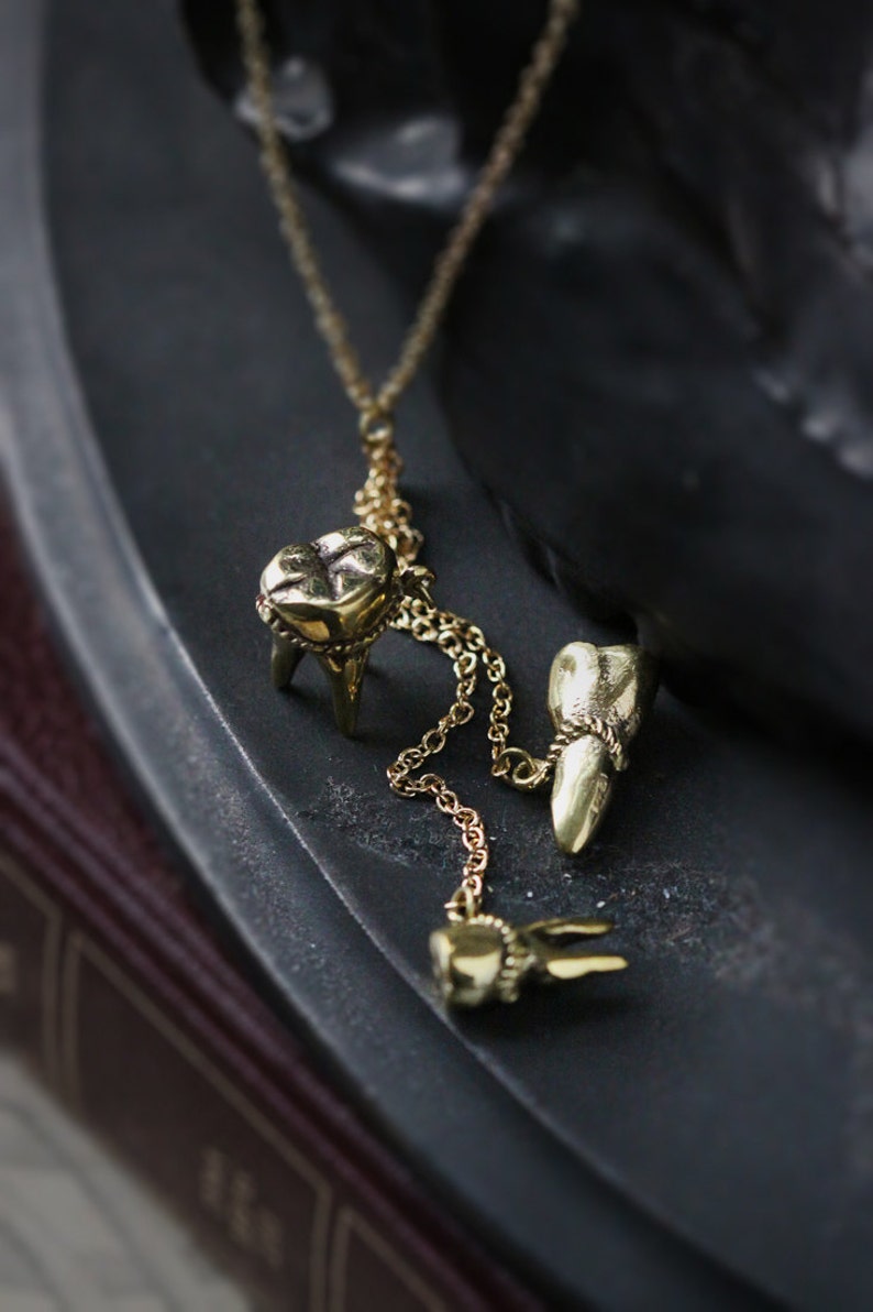 Three Tooth Necklaces by Defy / Fangs Charm Pendant / Anatomical ...