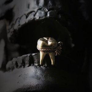 A Tooth - Three Roots - Charm Necklace - Brass Version by Defy - Etsy