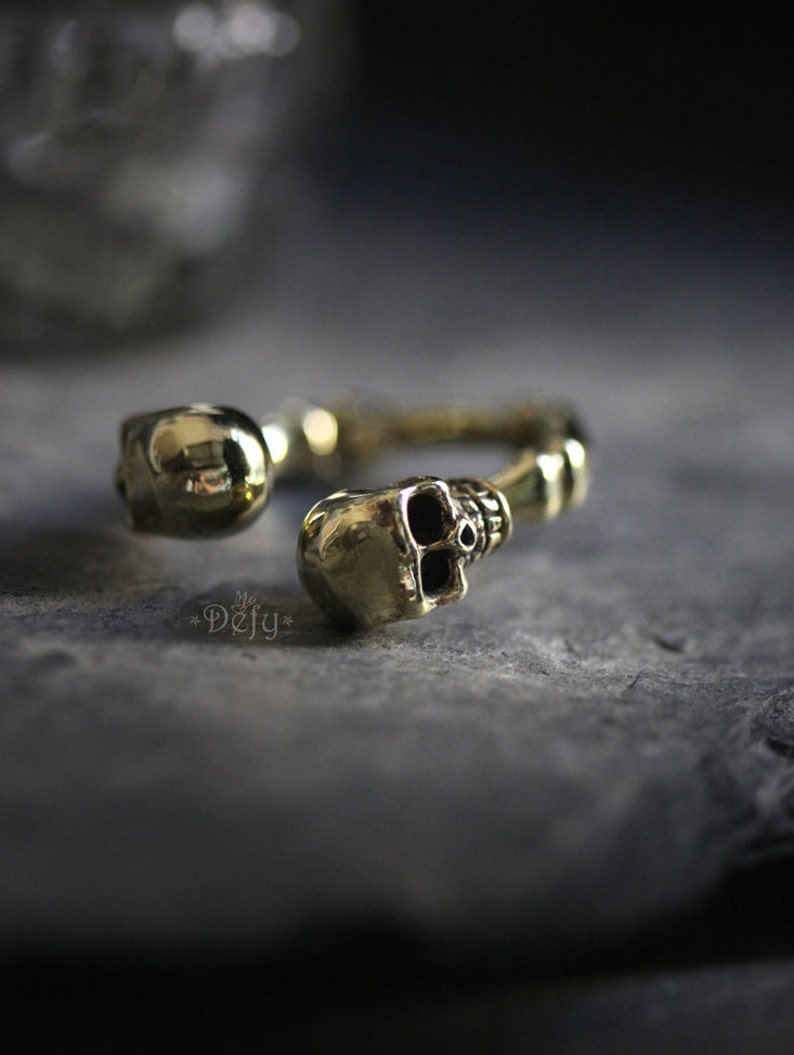 Two Human Skulls Ring by Defy - Cool Statement Ring - Original Handmade Jewelry - Etsy
