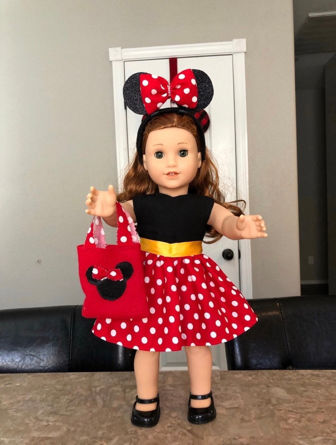 American Girl Doll Christmas Dress American Girl Doll Outfit Doll Disney Ears Doll Mini Mouse
