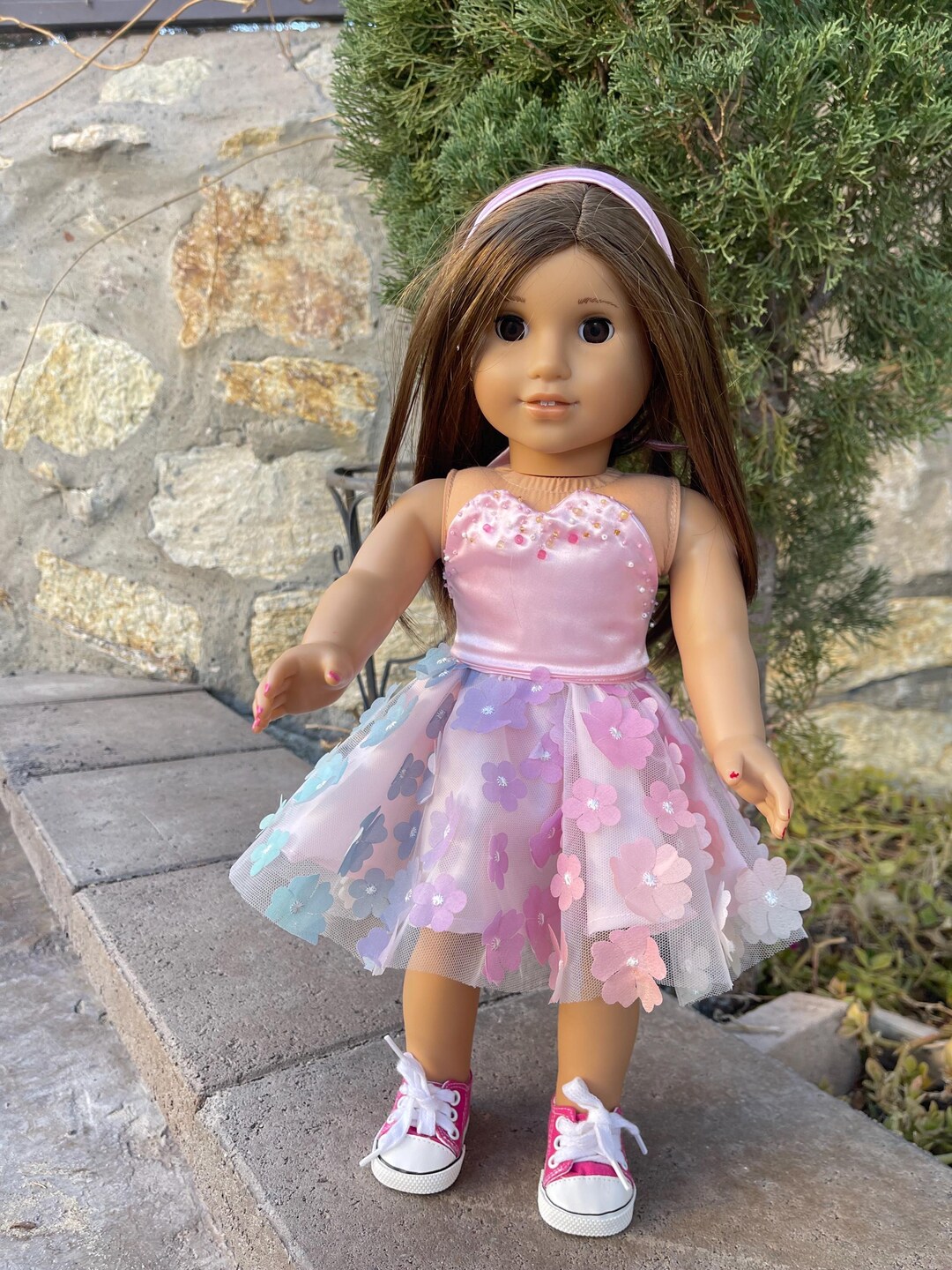 American Girl Foll Party Outfit,doll Dress,doll Prom Dress,doll Flower ...