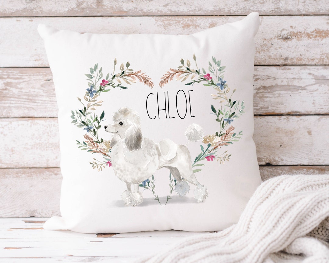 Personalized Poodle Pillow Cover, Custom Pet Pillow for Dog Mom, Custom ...