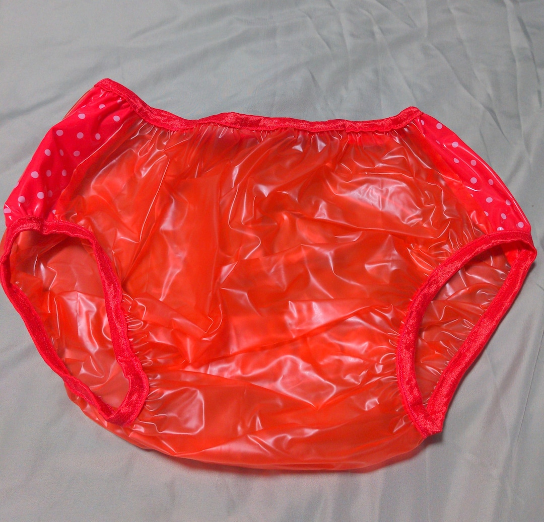 Waterproof Red Pokdots/red Plastic Pants 27-44 - Etsy New Zealand