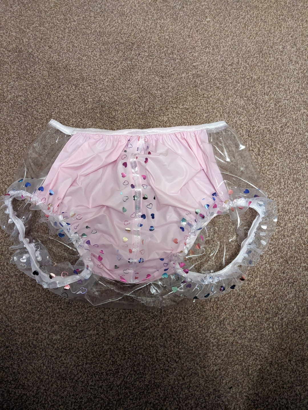 Waterproof Clear Glass/baby Pink Plastic Lacy Pants 27-47 - Etsy