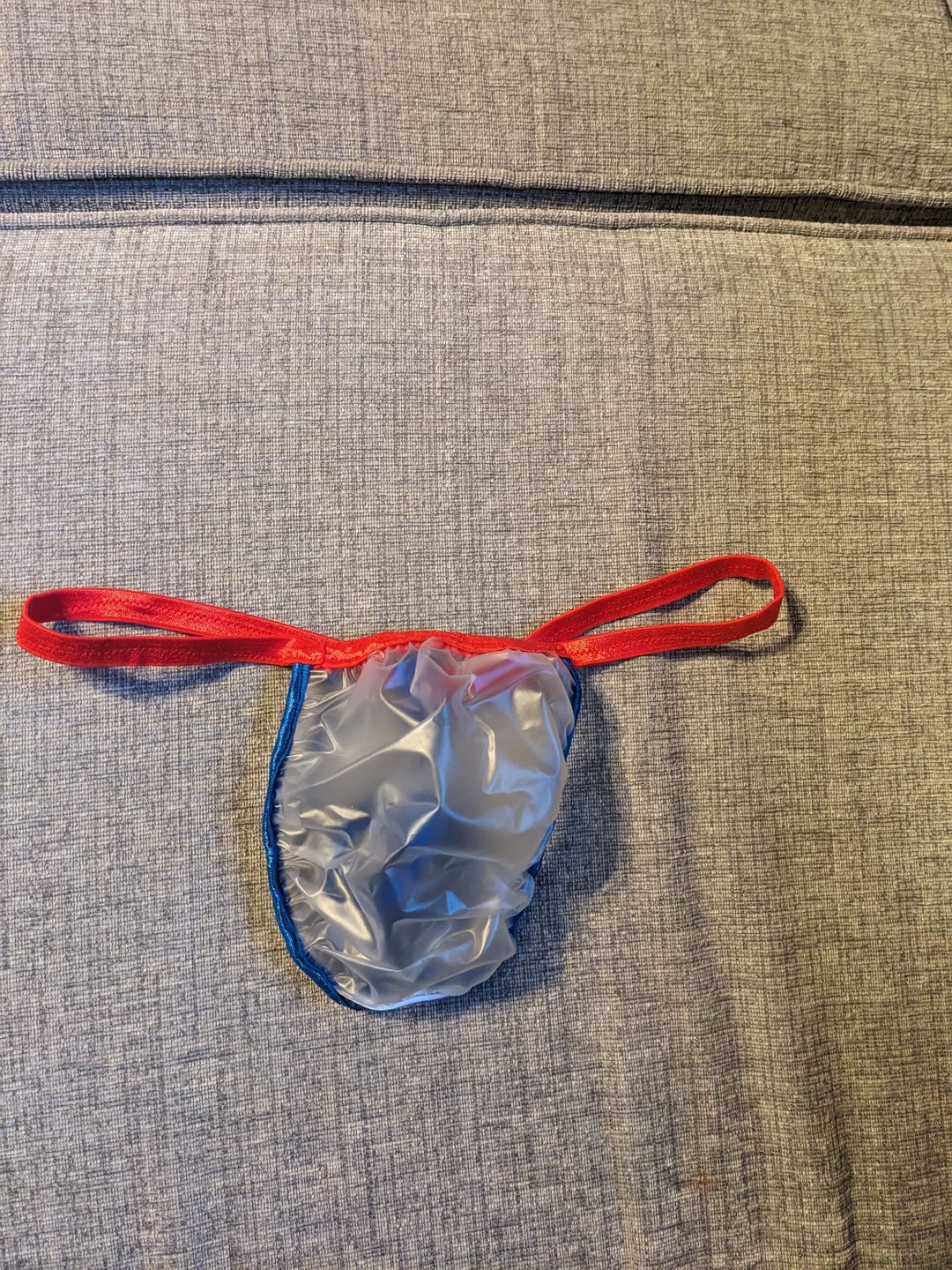 Clear Plastic Jock Strap Red/blue 28-42large - Etsy