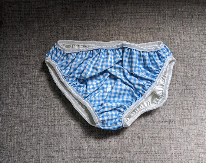 Waterproof Blue Gingham Plastic Briefs (22- 39) - Etsy