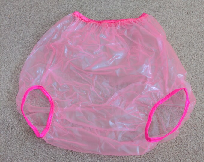 Waterproof Pink Plastic High Waisted Forward Facing Legs Pull up Pants ...