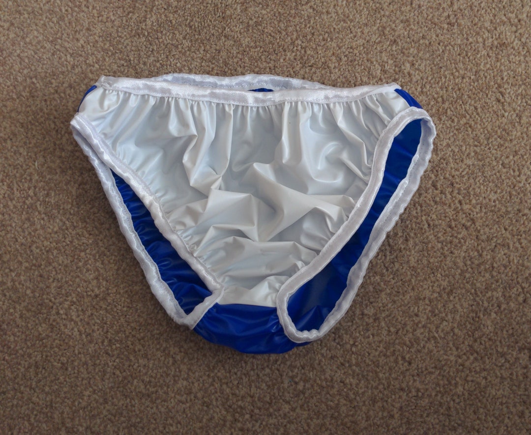 Waterproof White /royal Blue Plastic Briefs 22-41 - Etsy