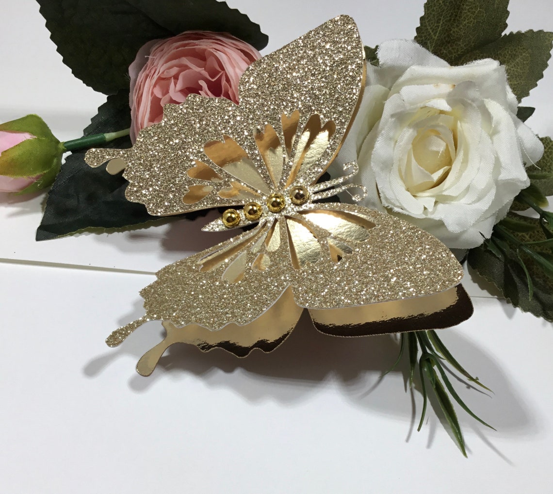 Butterflies gold butterflies gold metallic butterflies | Etsy