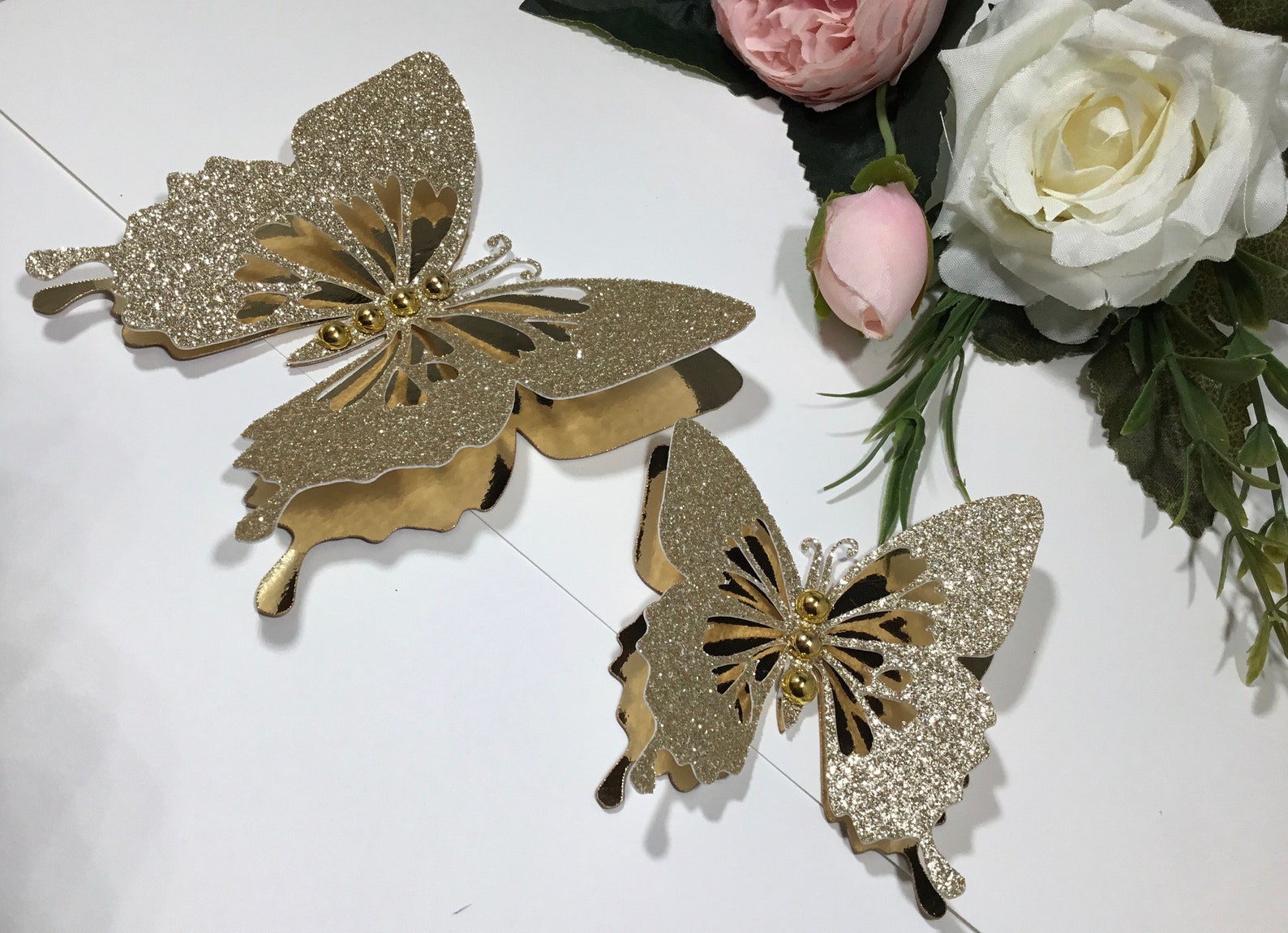 3D Gold Butterflies Gold Butterflies Gold Metallic - Etsy