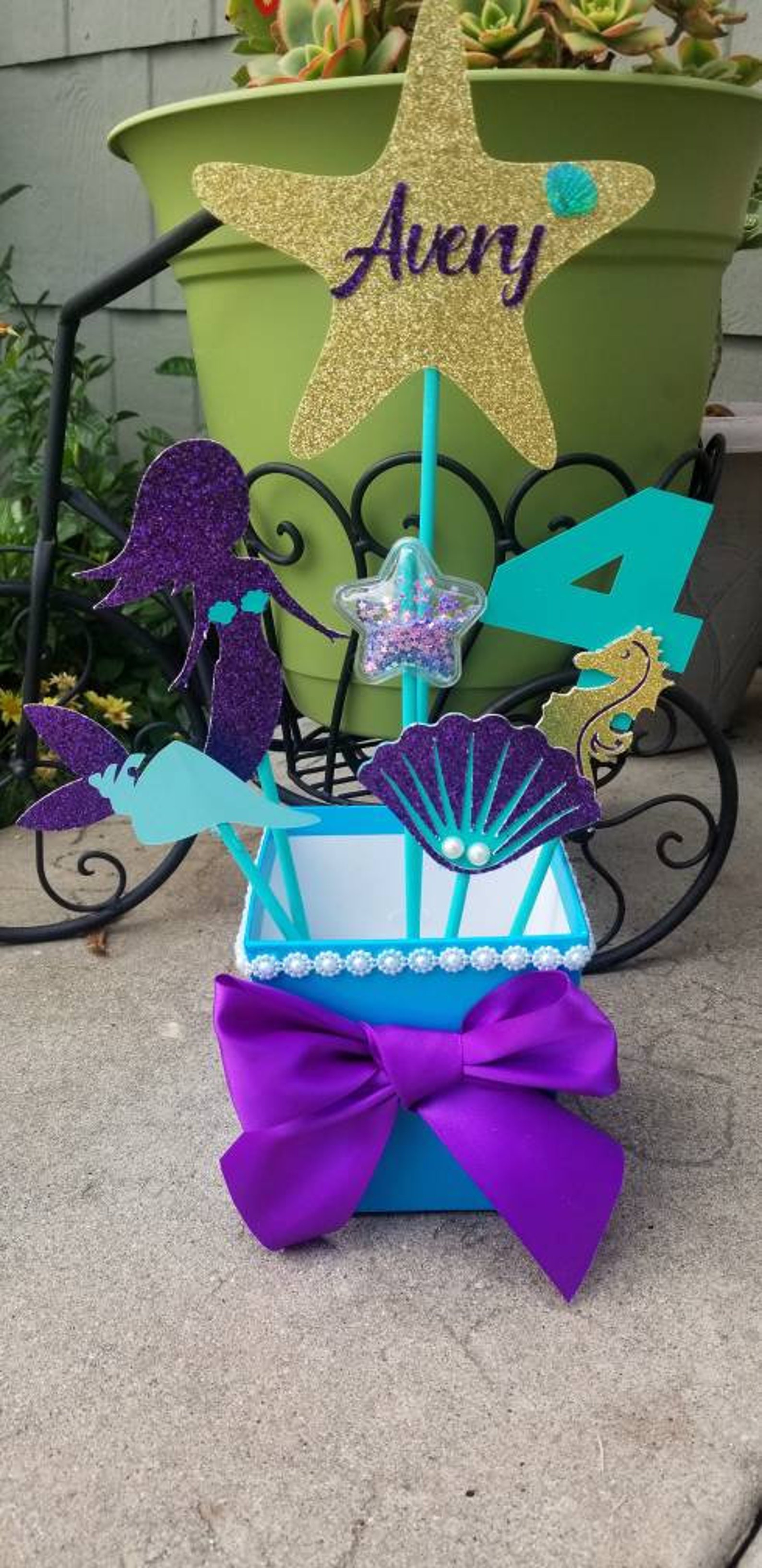 Mermaid Centerpiece, Little Mermaid Centerpieces, Pink and Teal ...