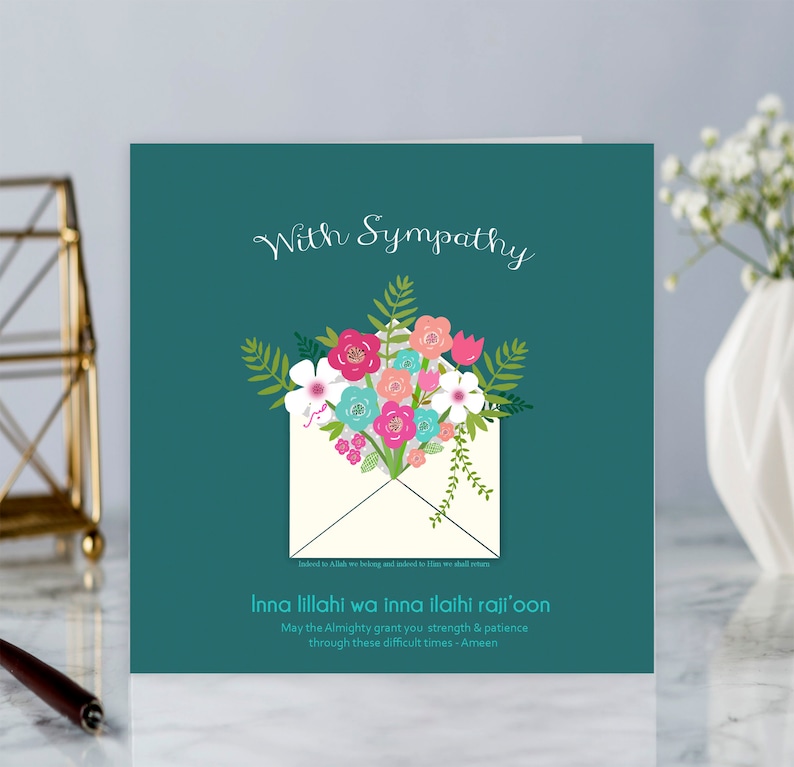 Muslim Sympathy Card Islamic Bereavement Card BJ 22 | Etsy