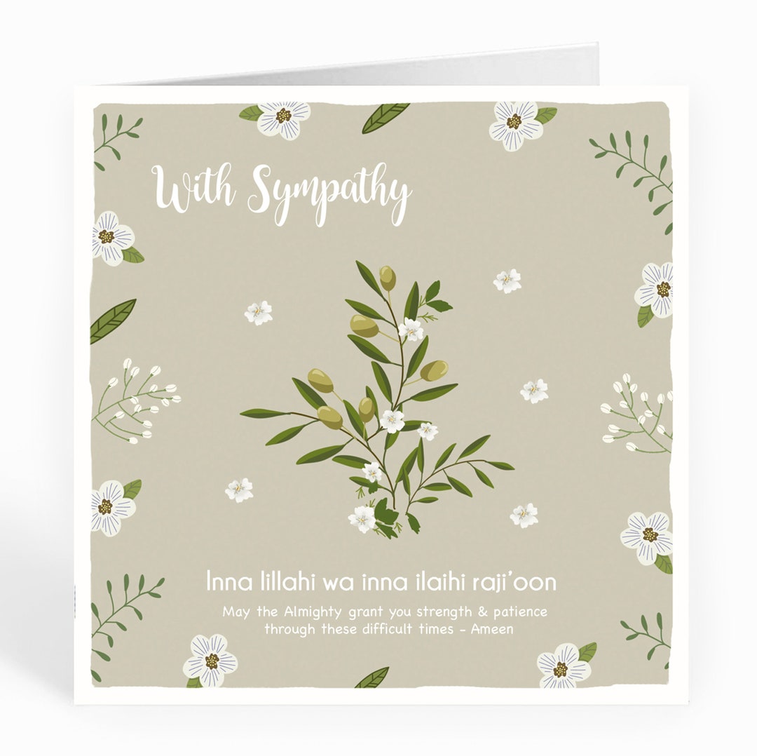 Muslim Sympathy Islamic Bereavement Loss Card, Olives FM26 - Etsy