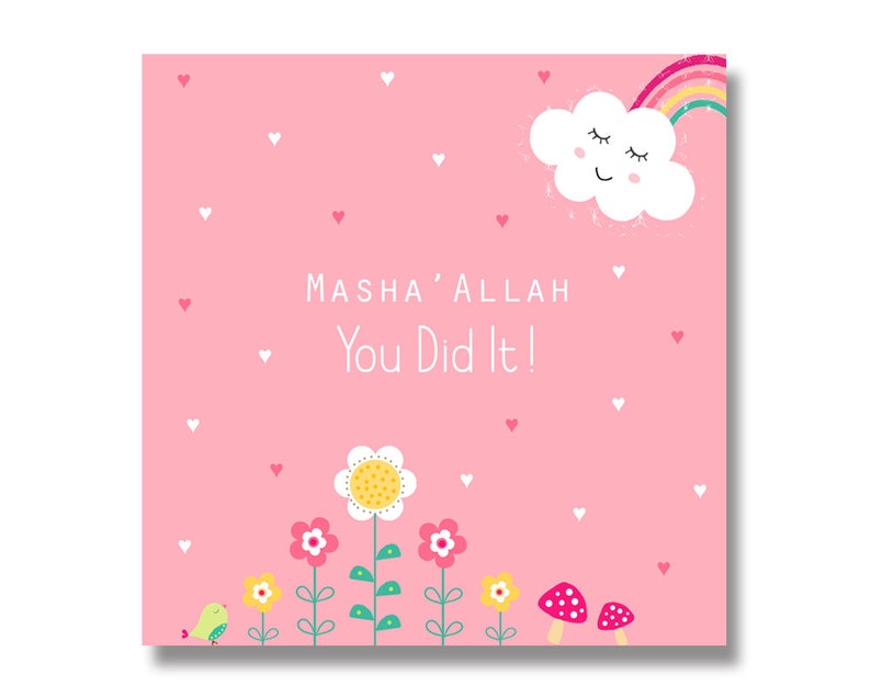 Little Muslimah's Congratulations Card . Masha'allah You Did It Card ...