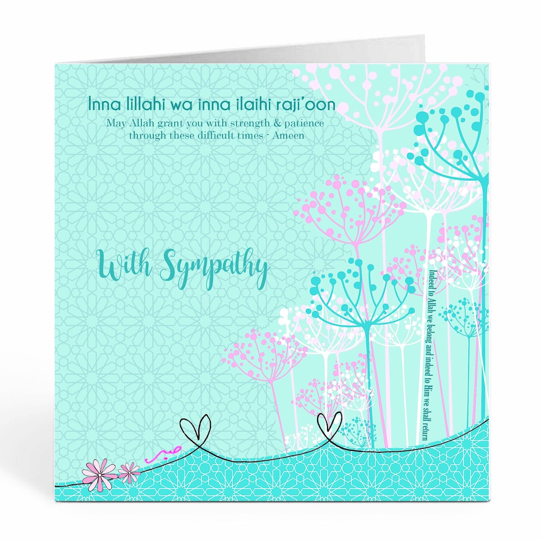 Sympathy Islamic Greeting Card for Muslim . Bereavement Card - BB21 - Etsy
