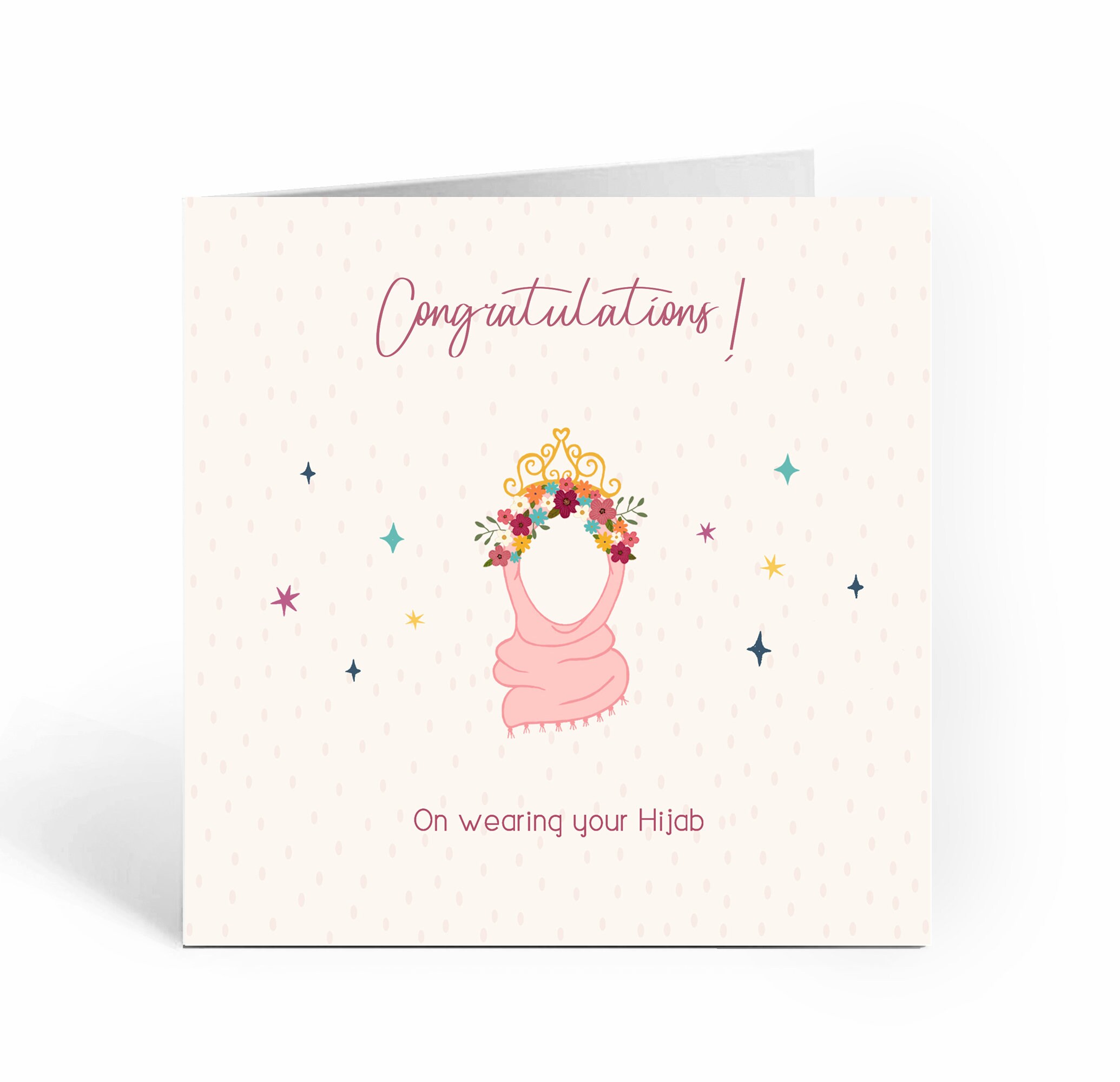 Congratulations Hijabi, Islamic Greeting Card, Muslimah Crown - Etsy
