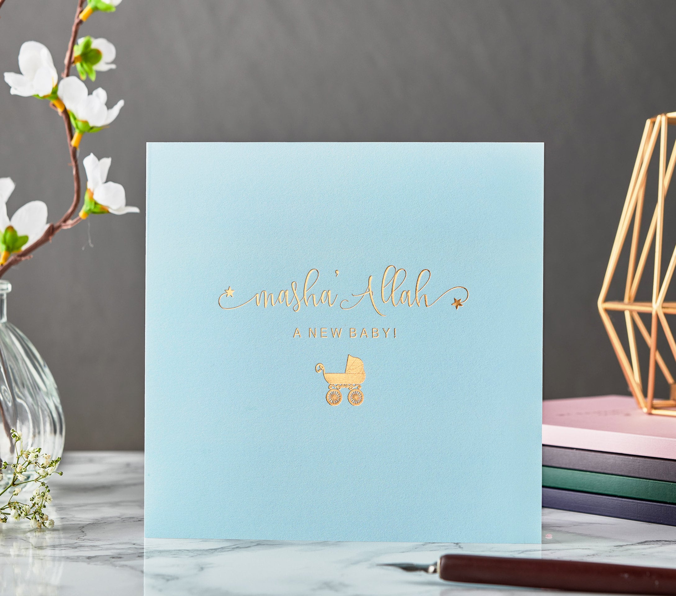 Luxury Baby Boy Masha'allah Islamic Card in Gold Foil - RC 20 - Etsy