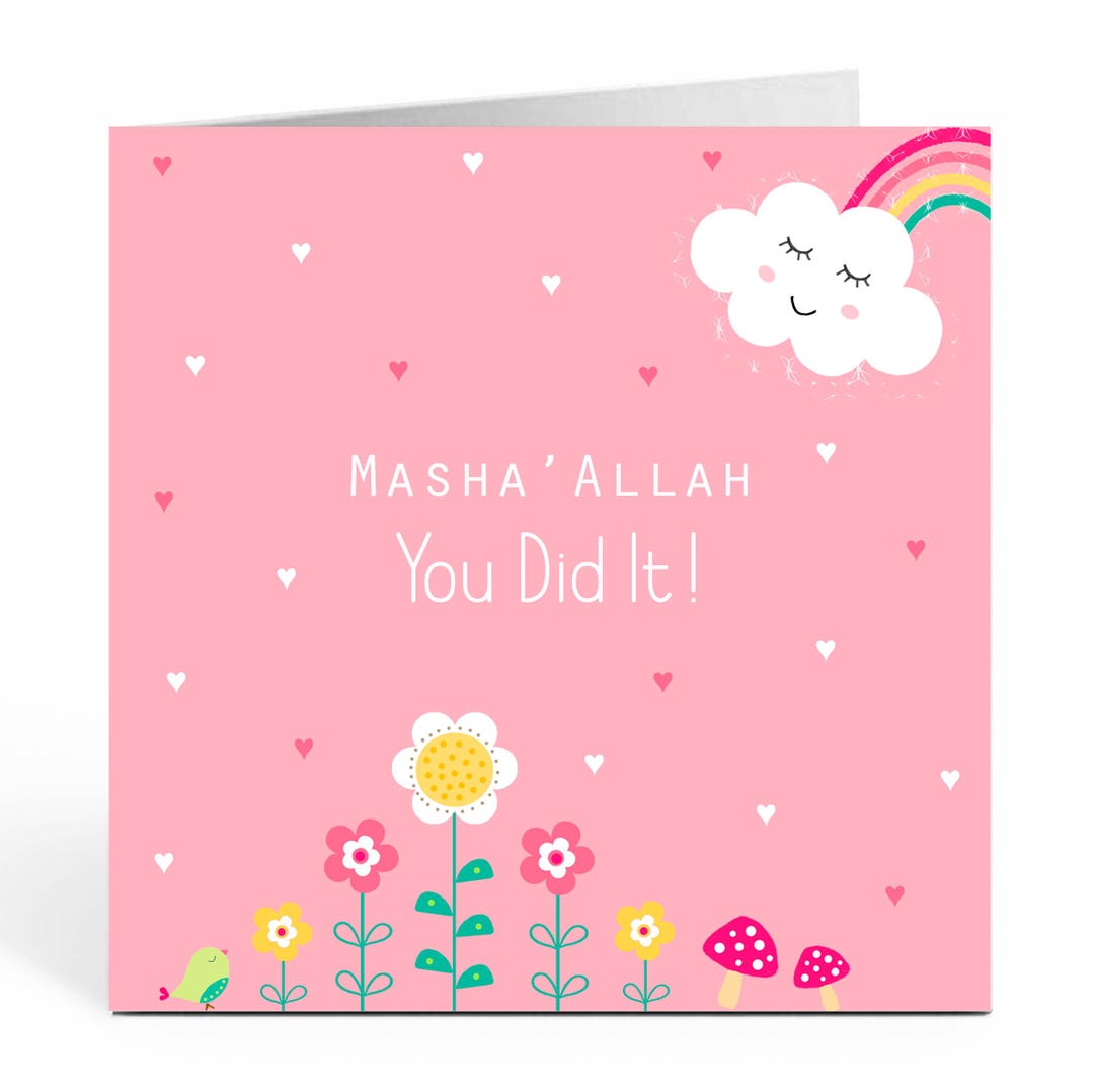 Little Muslimah's Congratulations Card . Masha'allah You Did It Card ...