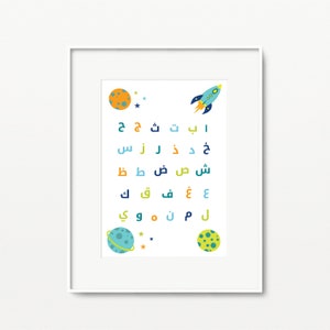 Arabic Alphabet A4 Print - Blue Islamic Art Home Decor Mini Muslims - Etsy