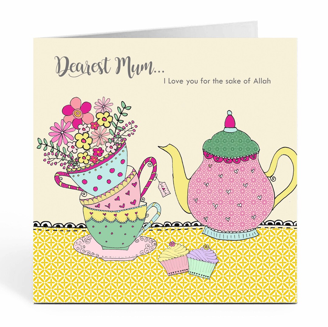 Dearest Mum Islamic Du'a Card . Teapot . Cups . Saucers BB14 - Etsy
