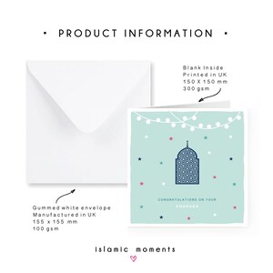 Shahada . New Muslim . Welcome to Islam Card . Geometric Arch . Aqua ...