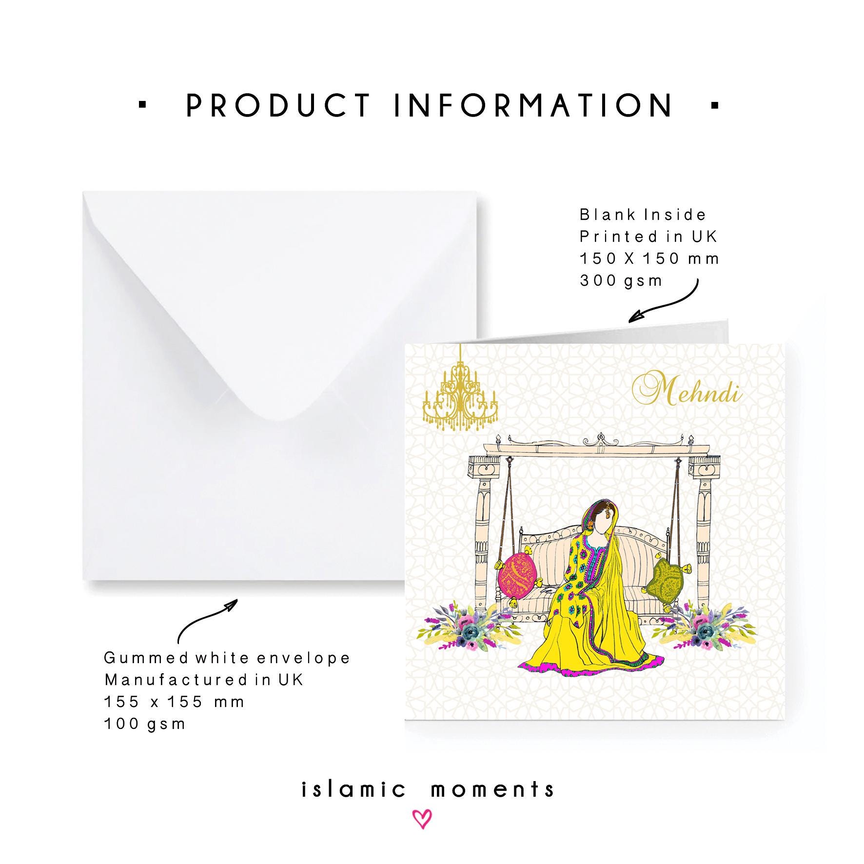 Mehndi Card Asian Bride Henna Celebration Card - WC01 - Etsy