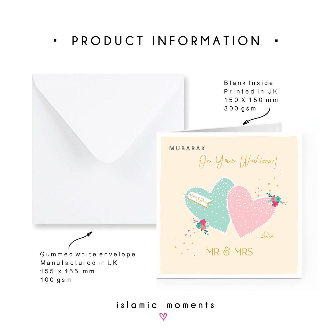 Walima Mubarak Islamic Greeting Card . Mr and Mrs . Muslim . Wedding ...
