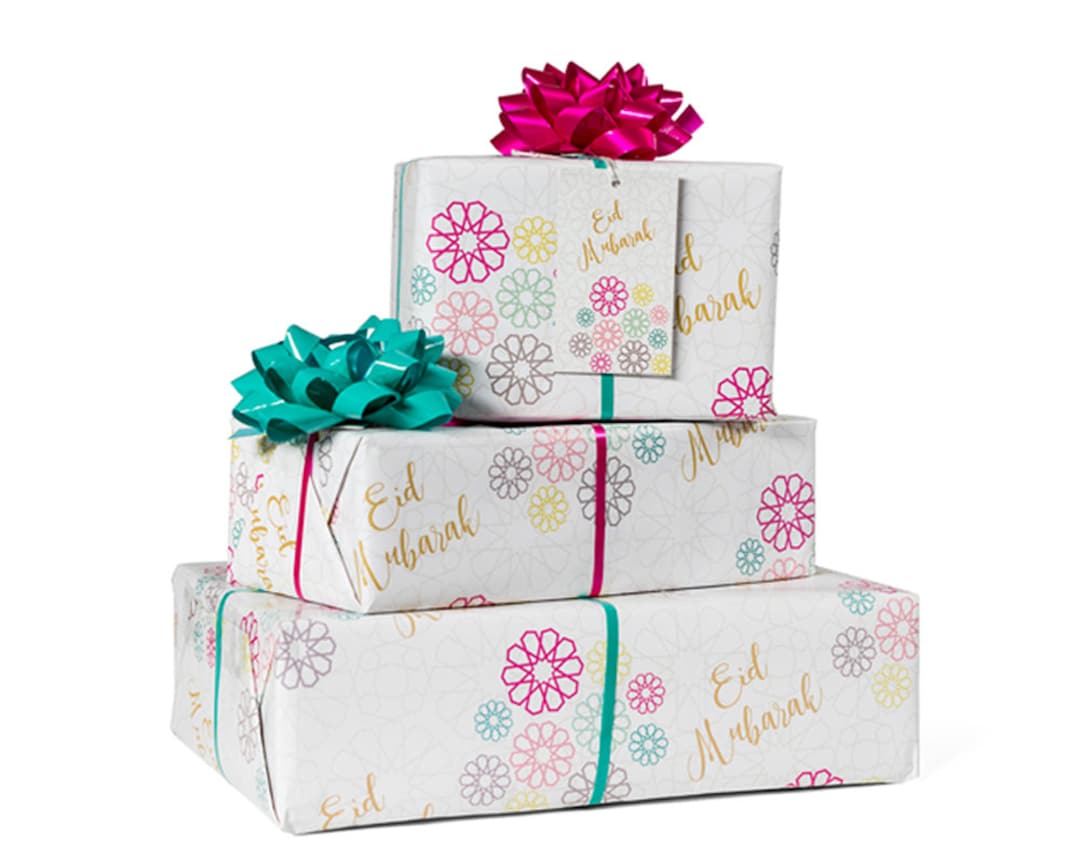 Eid Mubarak Gift Wrap Geometric Design With Matching Tag - Etsy