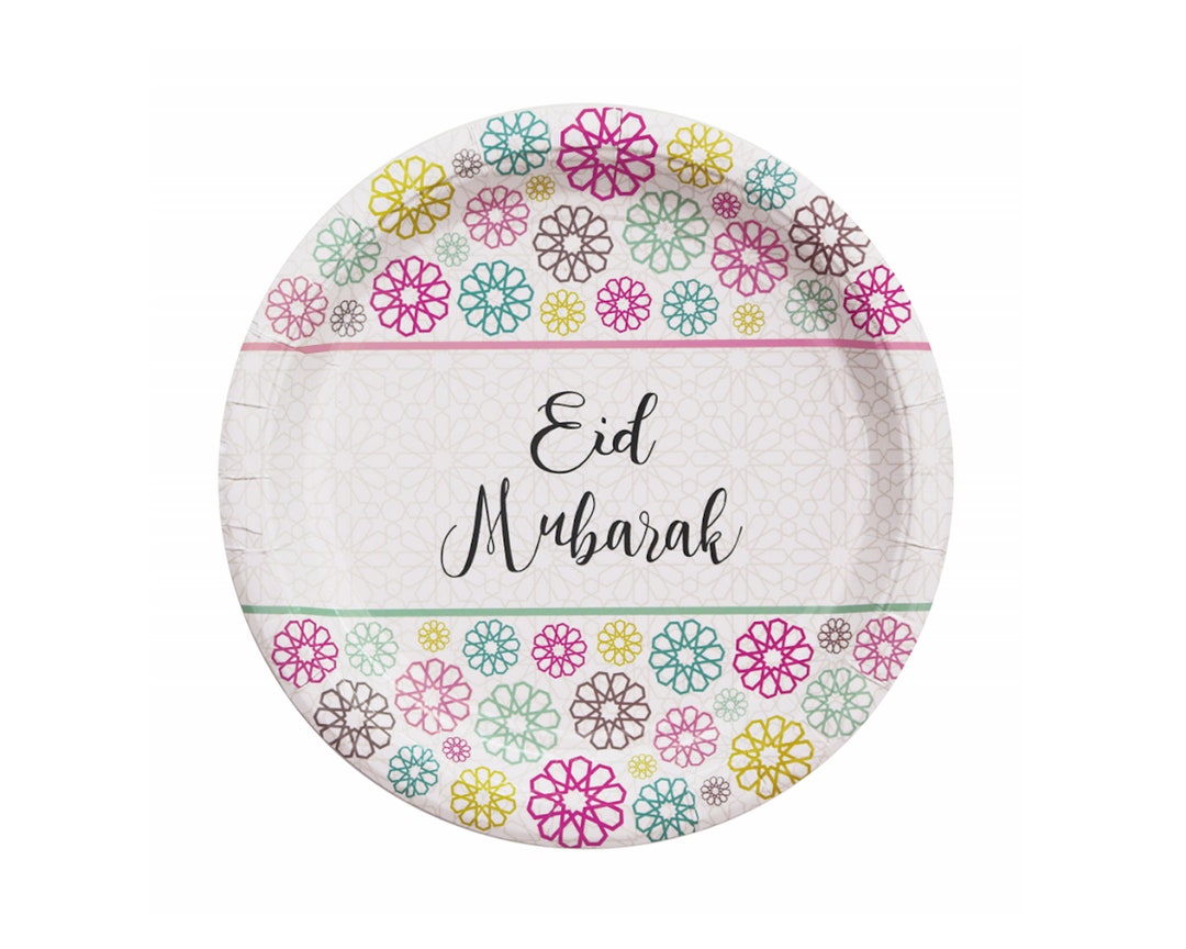 Pack of 5 Eid Mubarak Paper Plates - Eid Party Celebration Eid ...