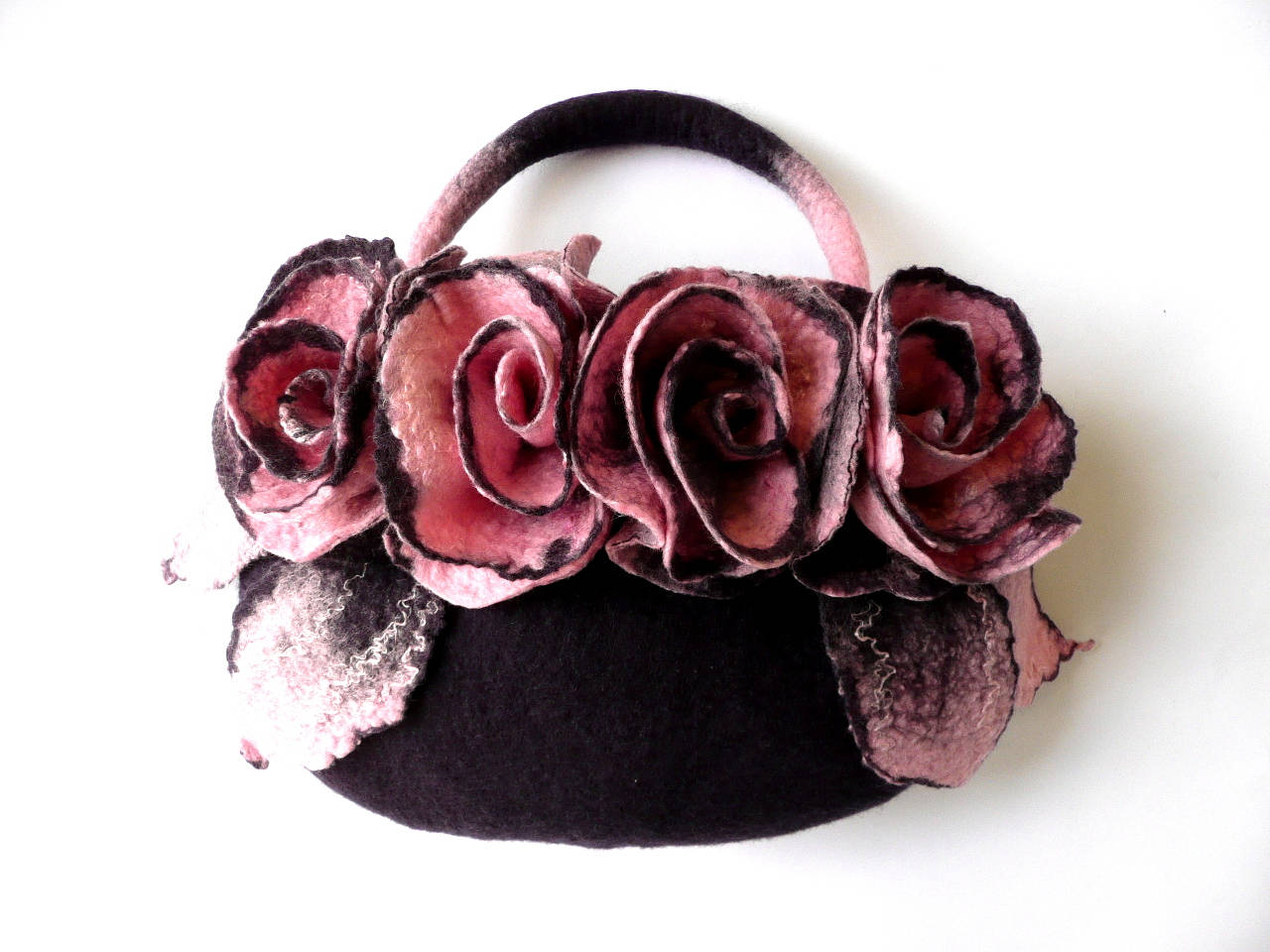 Felted Purple Flower Bag, Handmade Merino Wool Purse - Etsy