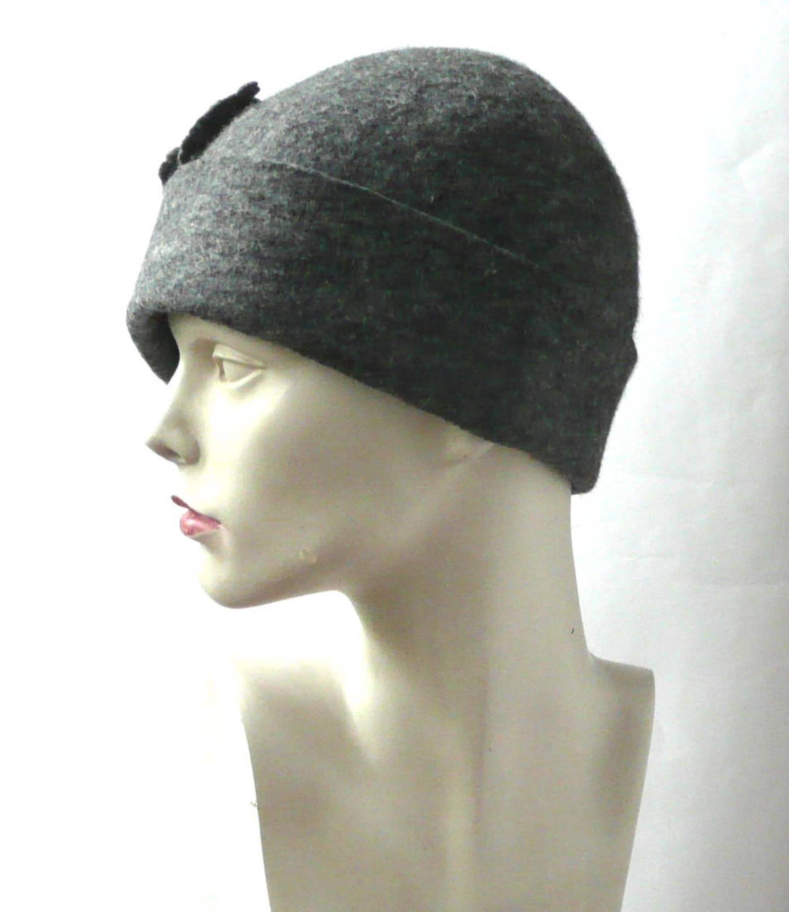 Gray Felt Hat Felt Hats Gray Cloche Hat Hat 1920 Hat Art | Etsy