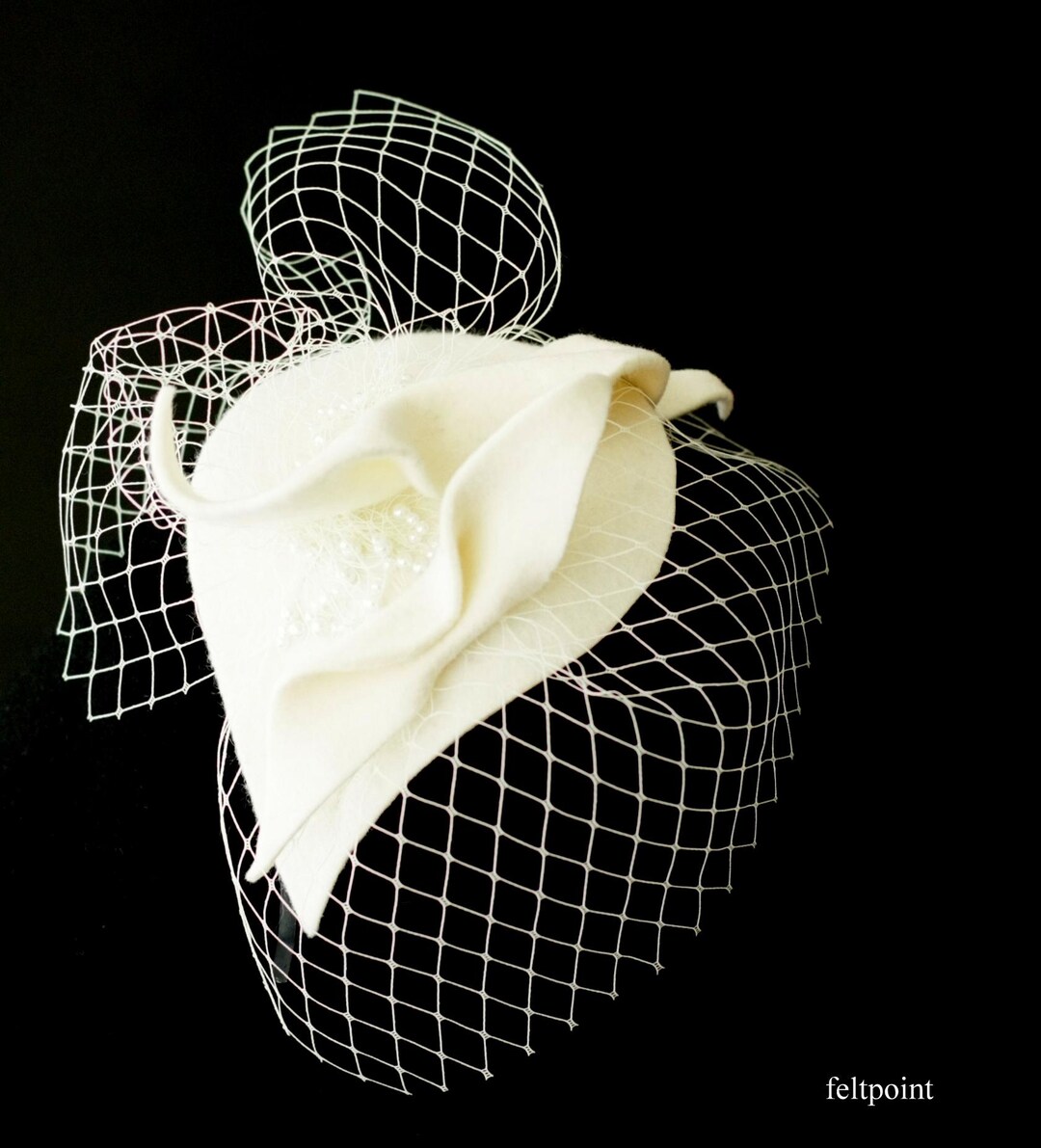 Modern Fascinator With Netting – Handmade Headpiece for Weddings, Races ...
